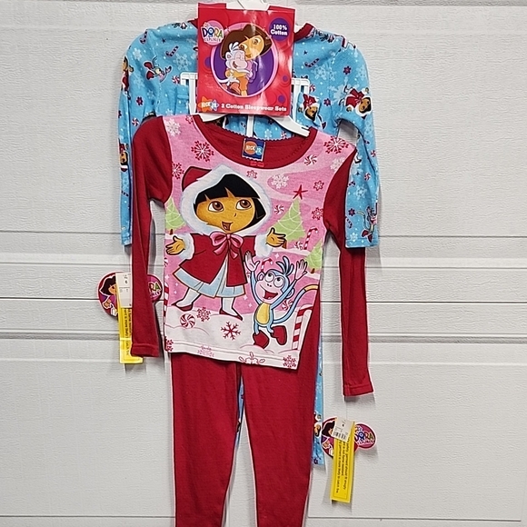 Nick Jr | Pajamas | Dora The Explorer Pajama 4 Pc Set Sz 6 Holiday ...
